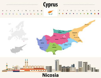 Cyprus country nation flag map infographic Vector Image