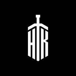 Hk logo monogram emblem style with crown shape Vector Image