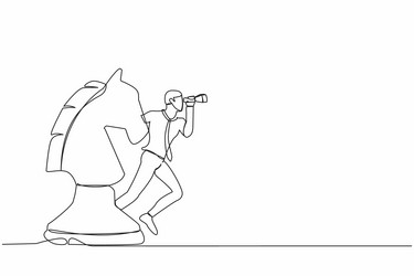 Single one line drawing leader success concept Vector Image