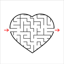 Abstract heart shaped labyrinth game for kids Vector Image