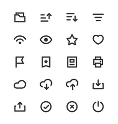 20 basic outline icon for presentation Royalty Free Vector