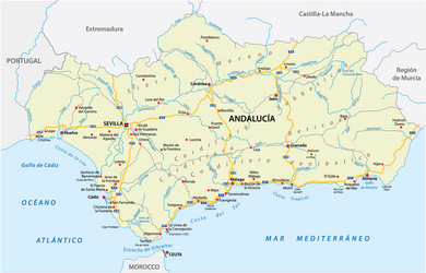 Single continuous line drawing malaga city Vector Image