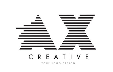 Creative blue letters ax a x logo with leading Vector Image