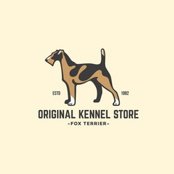 Fox terrier logo Royalty Free Vector Image - VectorStock