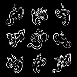 Golden ganesha sign Royalty Free Vector Image - VectorStock
