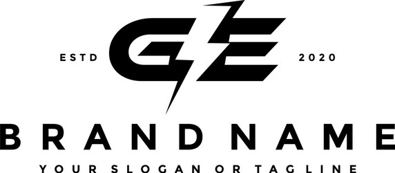 Letter ge logo design Royalty Free Vector Image