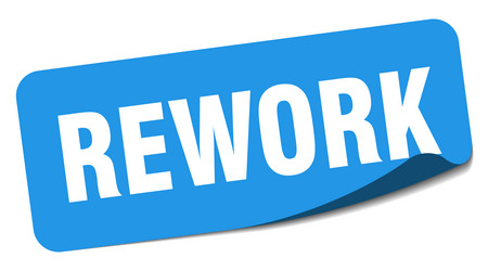 Rework sticker rework label Royalty Free Vector Image