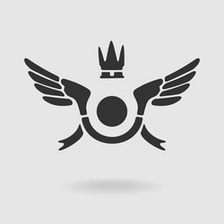 Skull with bat wings and a crown Royalty Free Vector Image