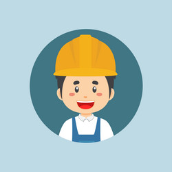 Avatar of a construction workers character Vector Image