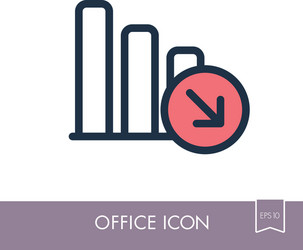 Decrease outline flat icon office sign graph Vector Image