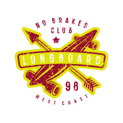 Longboard club emblems Royalty Free Vector Image