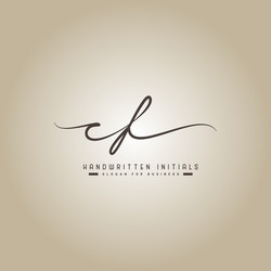 Initial letter cf logo template in handwritten Vector Image