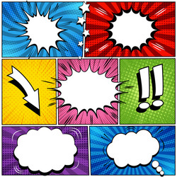 Comic book pages set Royalty Free Vector Image