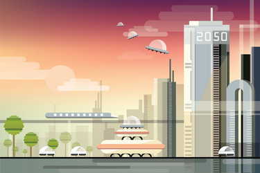Futuristic city design Royalty Free Vector Image
