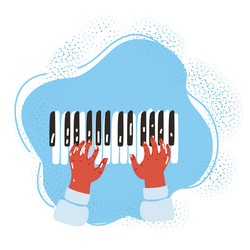 Two hands a piano and music notes Royalty Free Vector Image