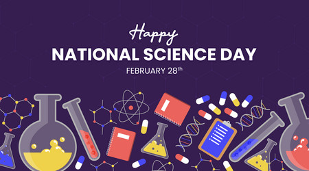 National science day 28 february background Vector Image