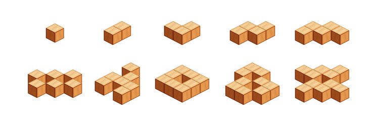 Wooden cubes for children learning counting Vector Image