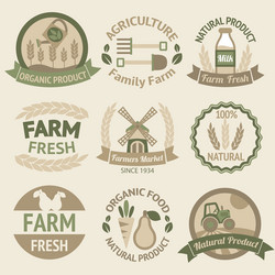 Farming harvesting and agriculture icons set Vector Image