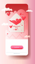 Red air balloons in heart shape envelope happy Vector Image