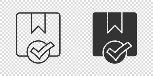 Shipping box check icon in flat style container Vector Image