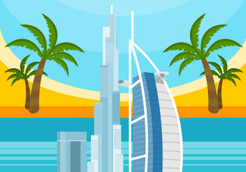 United arab emirates line Royalty Free Vector Image