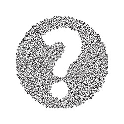 Black question mark from letters Royalty Free Vector Image