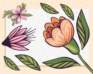 Orange and pink flowers pattern Royalty Free Vector Image