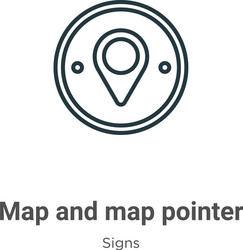 Map pointer outline icon thin line black Vector Image