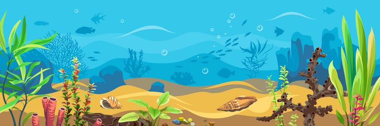 Cartoon Underwater Ocean Scene Royalty Free Vector Image