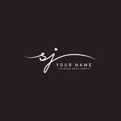Initial letter sj logo - hand drawn signature Vector Image