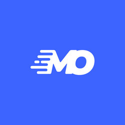 Letter mo fast speed technology modern logo design