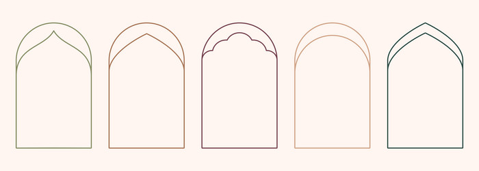 Modern minimalist aesthetic line arch frames Vector Image