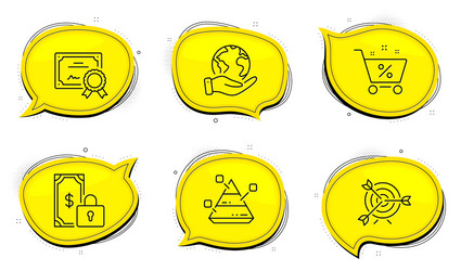 Private payment target and pyramid chart icons Vector Image