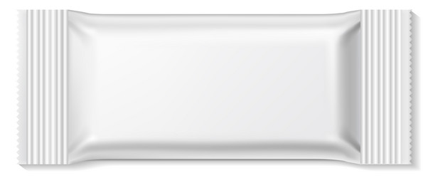 Foil sachet mockup realistic blank white pack Vector Image