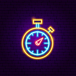 Clock neon sign Royalty Free Vector Image - VectorStock
