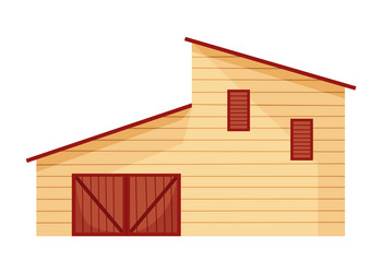 Barn icon farmyard architecture building cartoon Vector Image