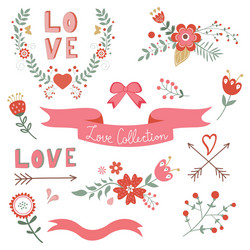Variety love sticker design Royalty Free Vector Image