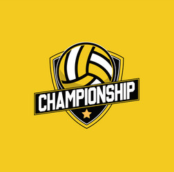 Volleyball logo badge sport team identity Vector Image