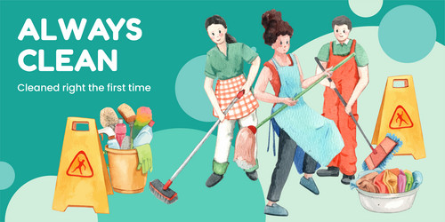 Blog header template with cleaning service Vector Image