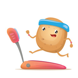 Cartoon funky potato character running or jogging Vector Image
