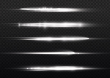 Horizontal light rays white line flash glare Vector Image