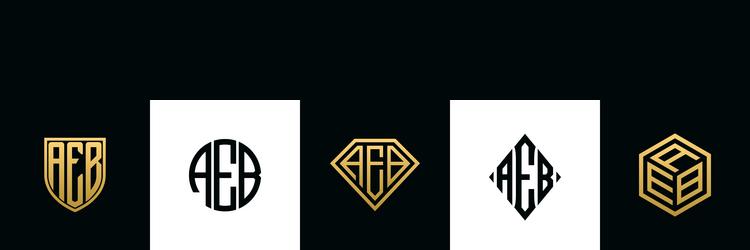 Initial letters bsb logo designs bundle Royalty Free Vector