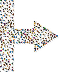 Large group people forming percent sign flat Vector Image