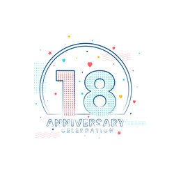 18 years birthday logo 18th celebration Royalty Free Vector