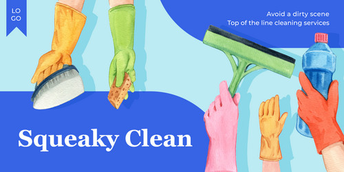 Blog header template with cleaning service Vector Image
