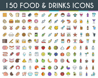 Square shaped food icon set Royalty Free Vector Image