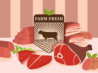 Choose our antibiotic and hormone free local meat Vector Image