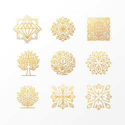 Set of abstract square emblems Royalty Free Vector Image