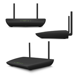 Network router 3d wifi router internet service Vector Image