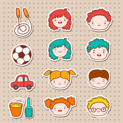 Doodle kids blank frame Royalty Free Vector Image